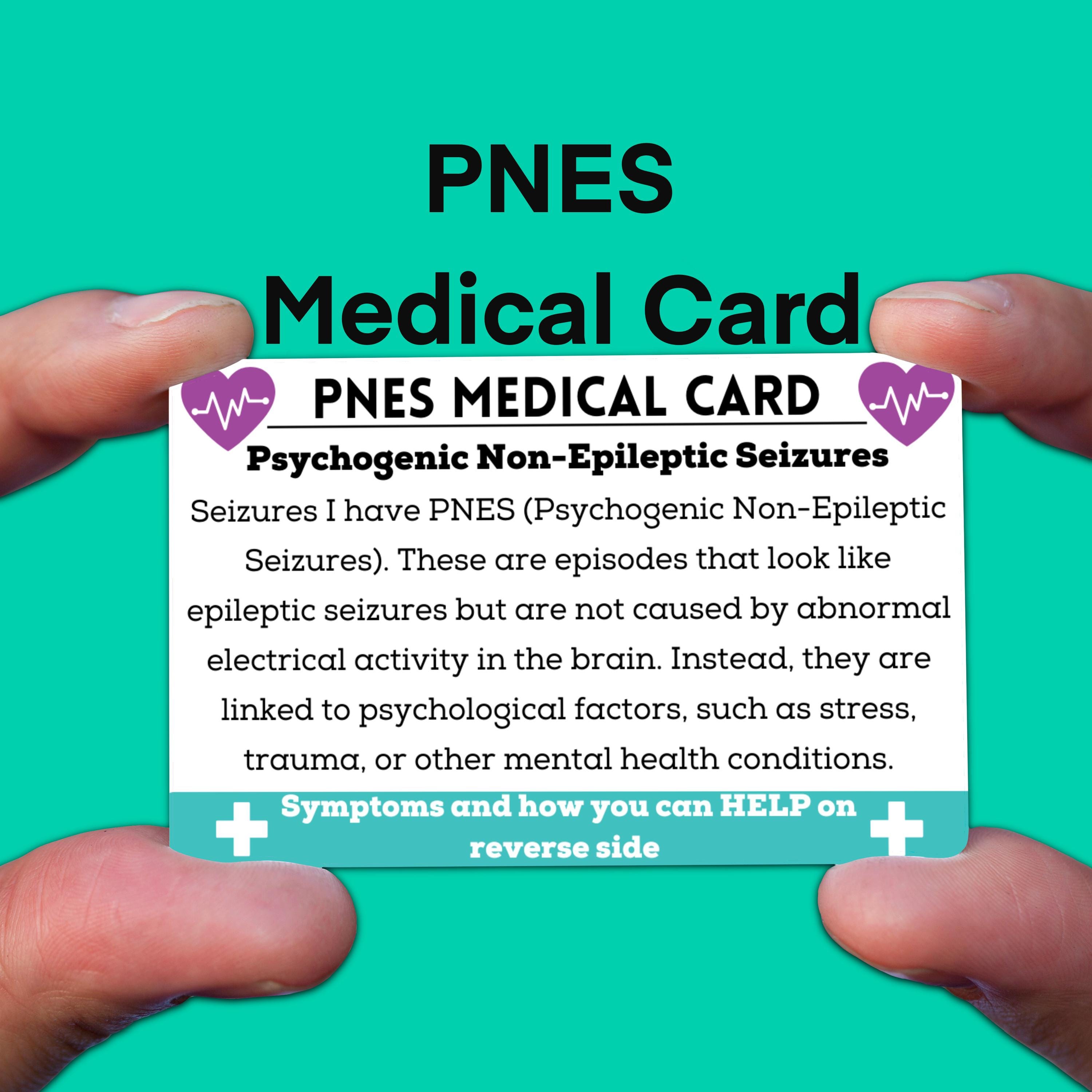 PNES Medical Alert ID Card, Aware Tag, Non Epileptic Psychogenic ...