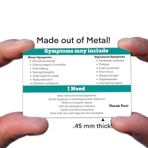 Bipolar Disorder Medical Alert ID Card, Bipolar Type 1 Symptom ...