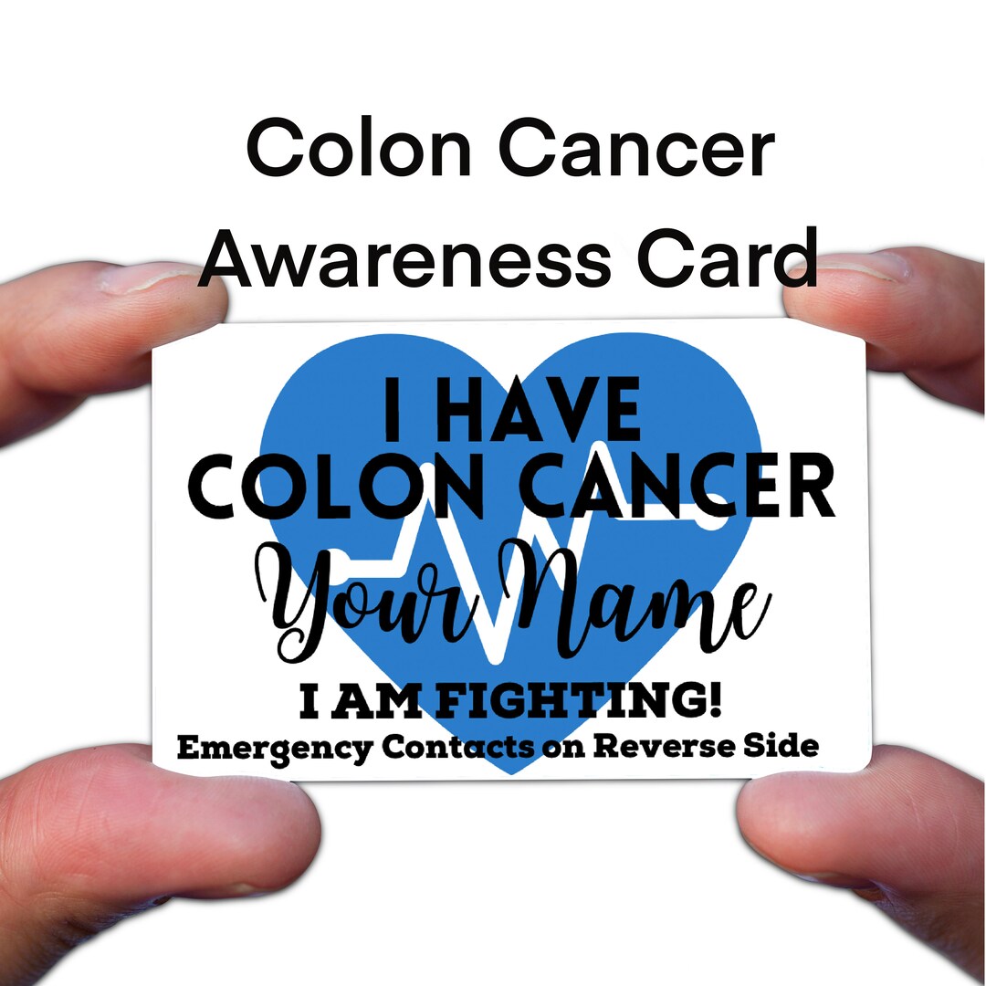 Colon Cancer Awareness Medical ID Card, Colorectal Warrior, Colon ...