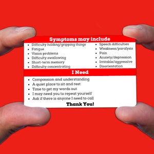 Stroke Survivor Medical ID Card, Emergency ICE Alert, Stroke Recovery ...