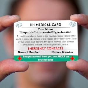 IIH Awareness Medical Alert Card, Iih Warrior, Iih Ribbon, Idiopathic ...