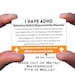 ADHD Medical ID Card, Neurodivergent Brain Awareness, Attention Deficit ...