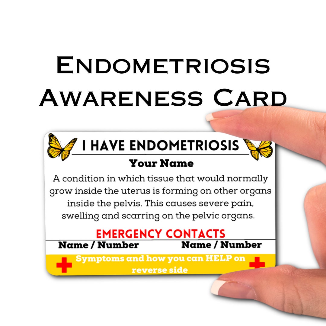 Endometriosis Medical Card, Endo Awareness ID Tag, Endo Badge Reels ...