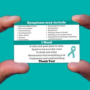 Anxiety Medical Alert ID Card for Wallet, Panic Attacks, Awareness ...