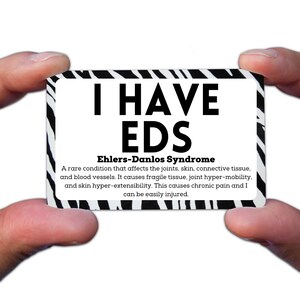 Ehlers Danlos Syndrome Medical Card, Ehlers-danlos Alert, Hypermobile ...