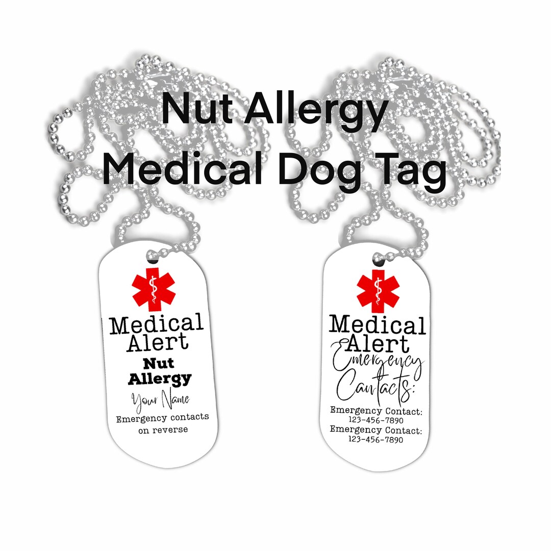 Peanut Allergy Alert Dog Tag, Keychain for Backpack, Epi-pen Inside ...