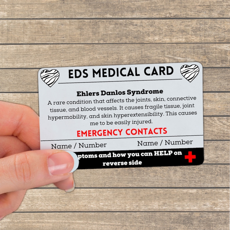 Ehler Danlos Syndrome Medical Card Ehlers-danlos Medical - Etsy