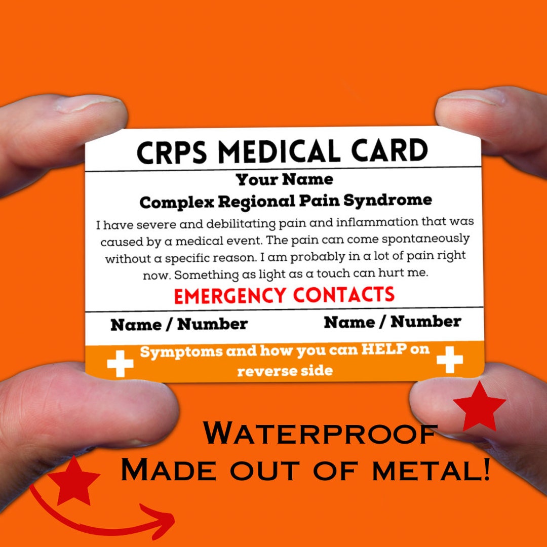 CRPS Medical Alert Card for Wallet, Chronic Complex Regional Pain ...