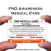 FND Card, FND Medical Alert ID Card for Wallet, Fnd Awareness Gift ...