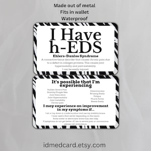 Hypermobile Ehlers Danlos Syndrome Medical Card PACKAGE, Ehlers-danlos ...