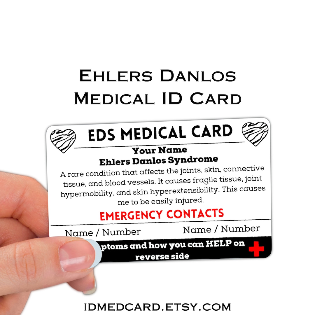 Ehler Danlos Syndrome Medical Card, Ehlers-danlos Medical Alert, Ehlers ...