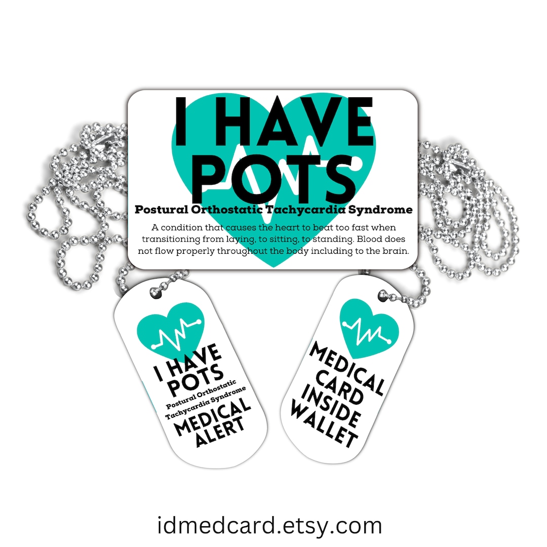 Postural Orthostatic Tachycardia Medical ID Card for Wallet PACKAGE ...