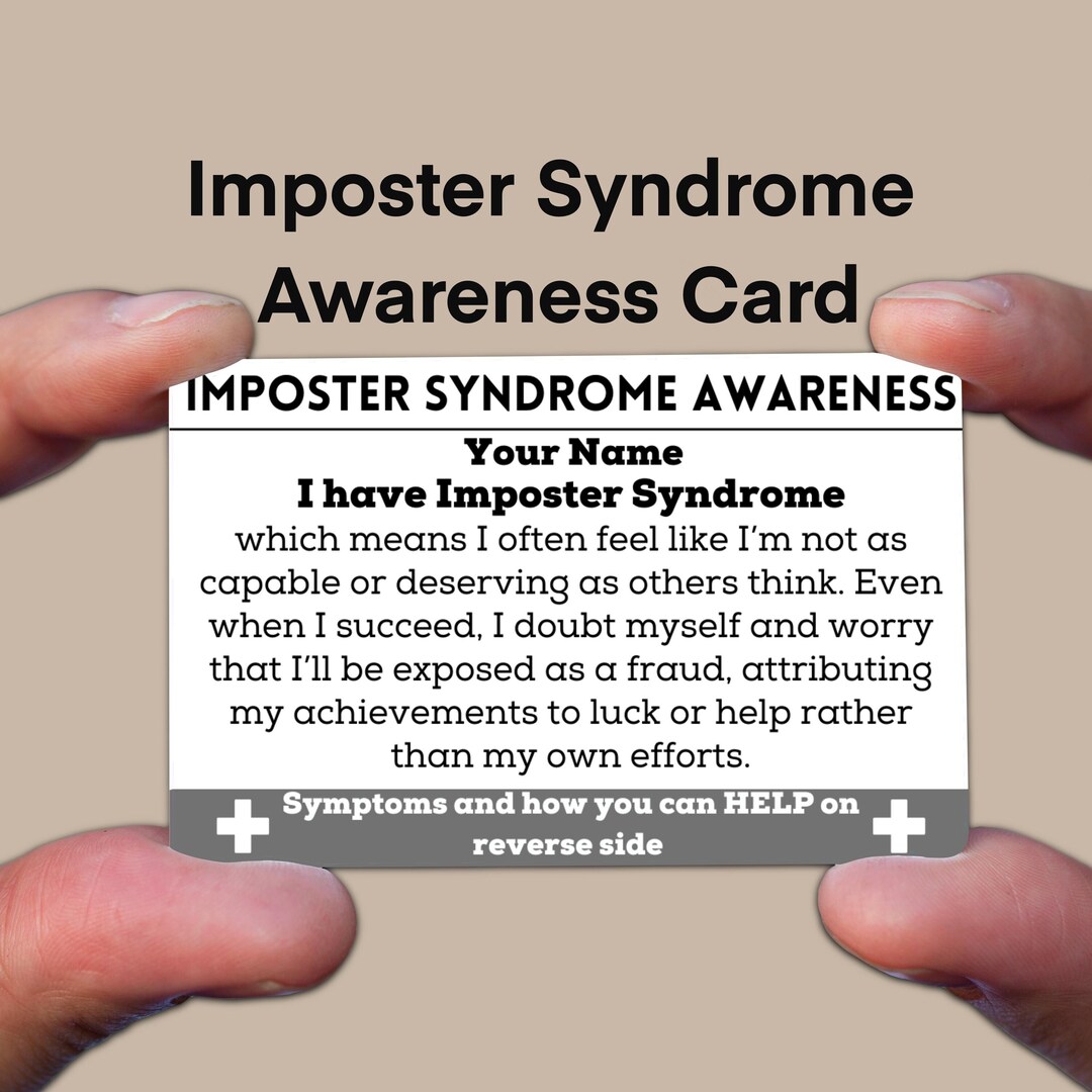 Imposter Syndrome Medical Alert ID Card, Aware Tag, Anxiety Awareness ...