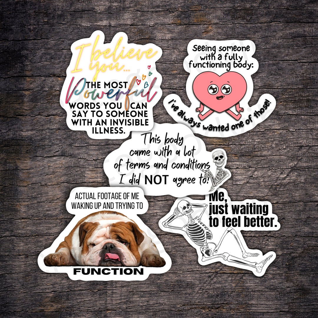 5 Pack Spoonie Stickers, Invisible Illness Sticker, Illness Stickers ...