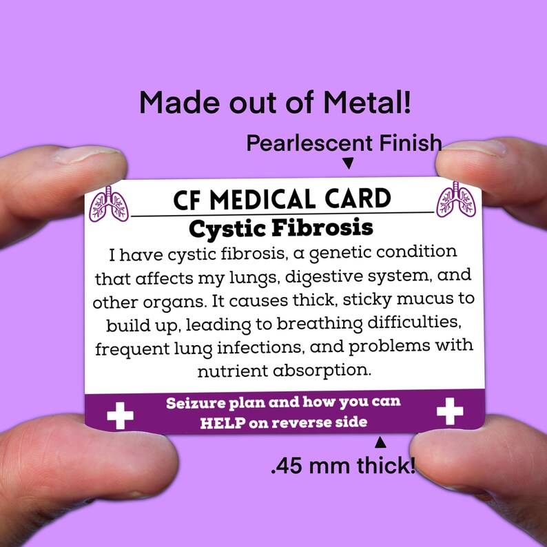 Cystic Fibrosis Medical Alert ID Card, Aware Tag, Cystic Fibrosis ...