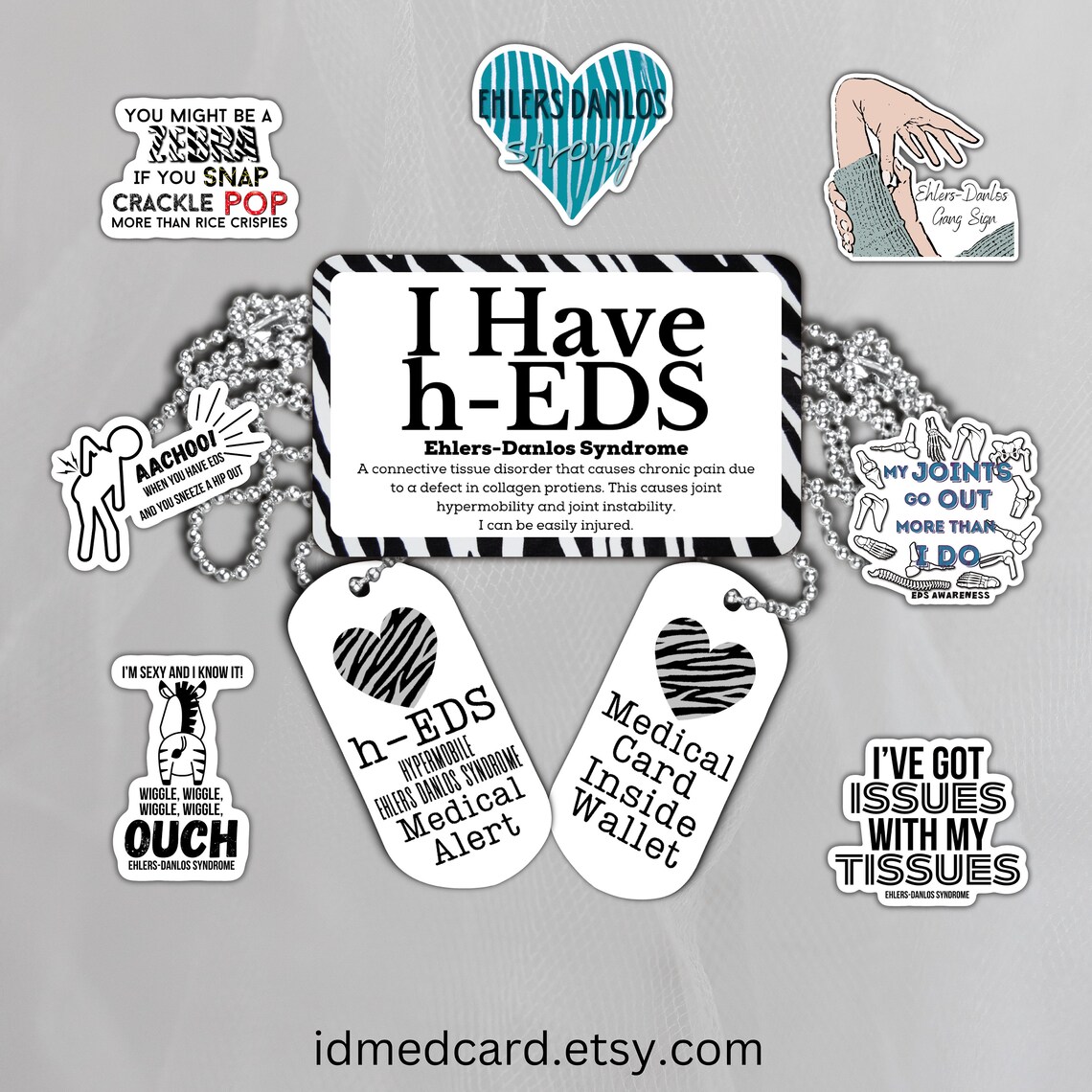 Hypermobile Ehlers Danlos Syndrome Medical Card PACKAGE, Ehlers-danlos ...