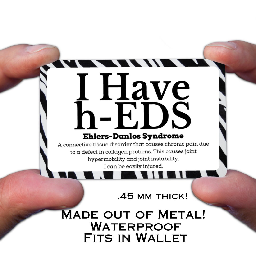 Hypermobile Ehlers Danlos Syndrome Medical Card, Ehlers-danlos Alert, H ...