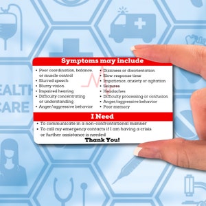 Traumatic Brain Injury Medical ID Card, TBI Survivor Awareness Ribbon ...