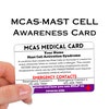 MCAS Medical Alert Card: Mast Cell Activation Syndrome ID - Etsy