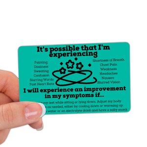 Postural Orthostatic Tachycardia Medical ID Card for Wallet, POTS ...
