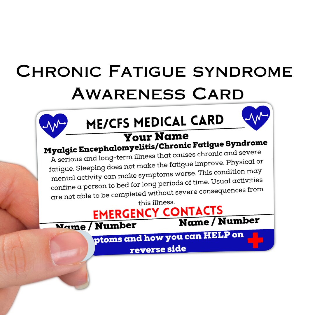 Myalgic Encephalomyelitis Medical Alert Card, Emergency Contacts Tag ...