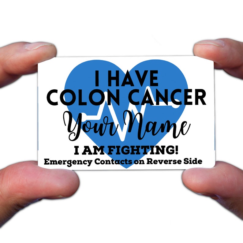 Colon Cancer Awareness Medical ID Card, Colorectal Warrior, Colon ...