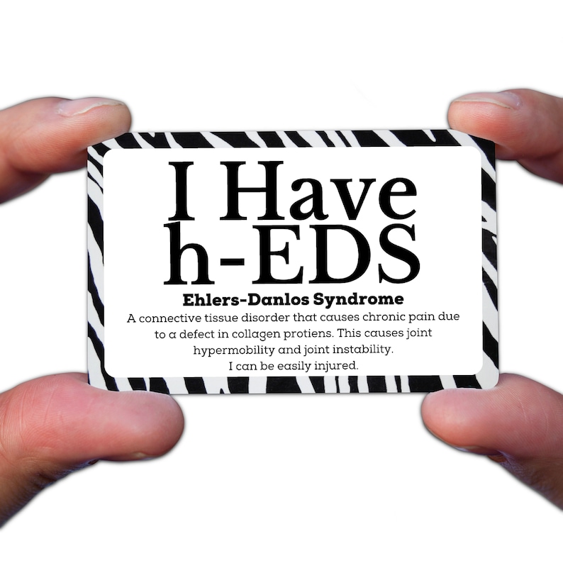 Hypermobile Ehlers Danlos Syndrome Medical Card, Ehlers-danlos Alert, H ...