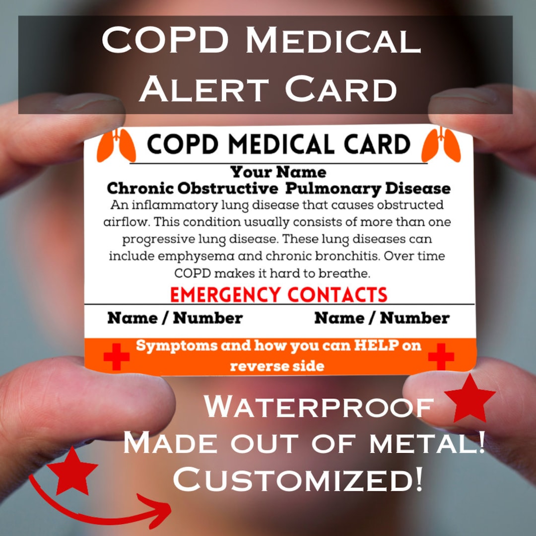 COPD Medical Alert Card for Wallet,medical Tag, COPD Awareness, COPD ...