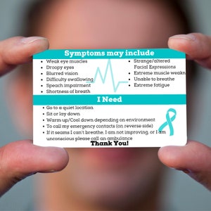 Myasthenia Gravis Emergency Medical ID Card Tag for Wallet, Myasthenia ...
