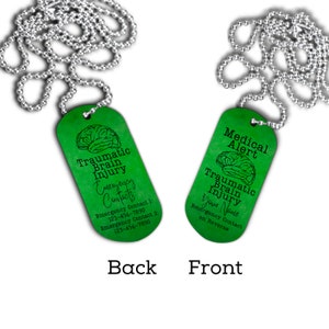 Traumatic Brain Injury TBI Awareness, Medical Alert Jewelry, Necklace ...