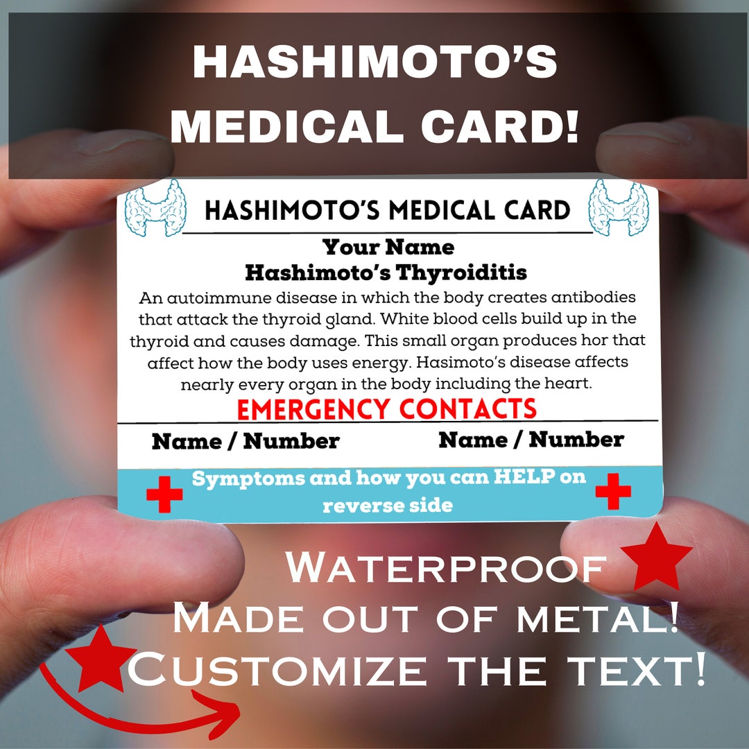 Hashimotos Disease, Hashimoto’s Emergency Medical Card Tag, Hashimoto’s ...