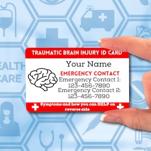 Traumatic Brain Injury Medical ID Card, TBI Survivor Awareness Ribbon ...