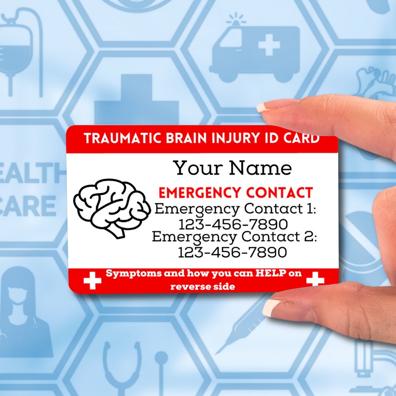 Traumatic Brain Injury Medical ID Card TBI Survivor Awareness - Etsy