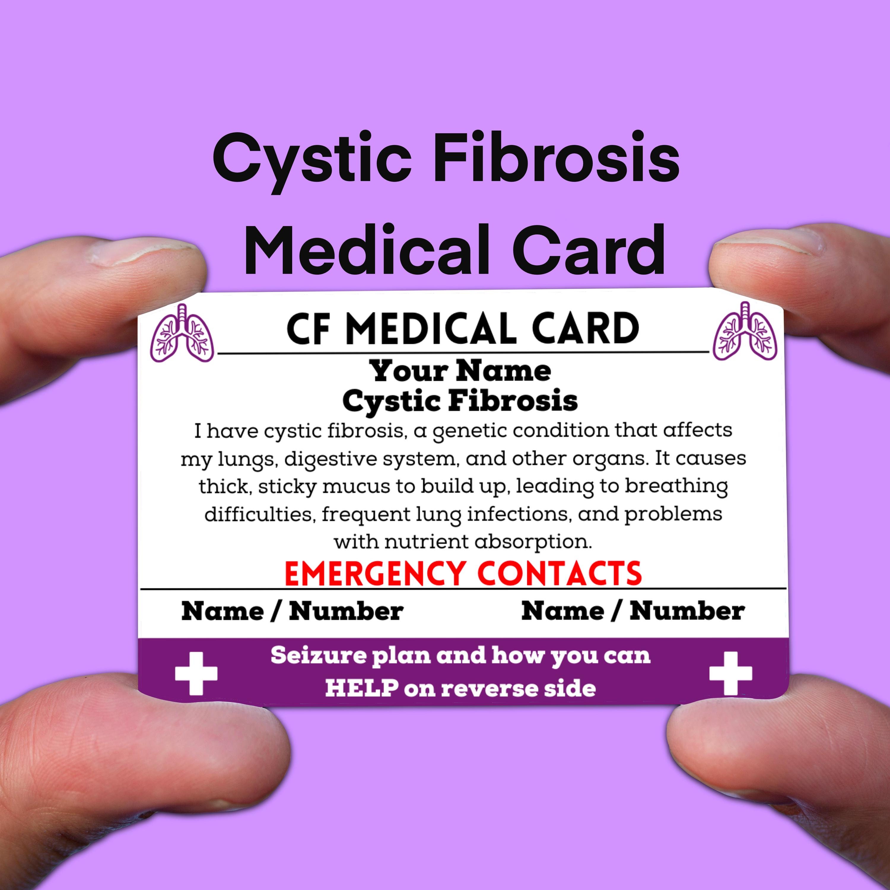 Cystic Fibrosis Medical Alert ID Card, Aware Tag, Cystic Fibrosis ...