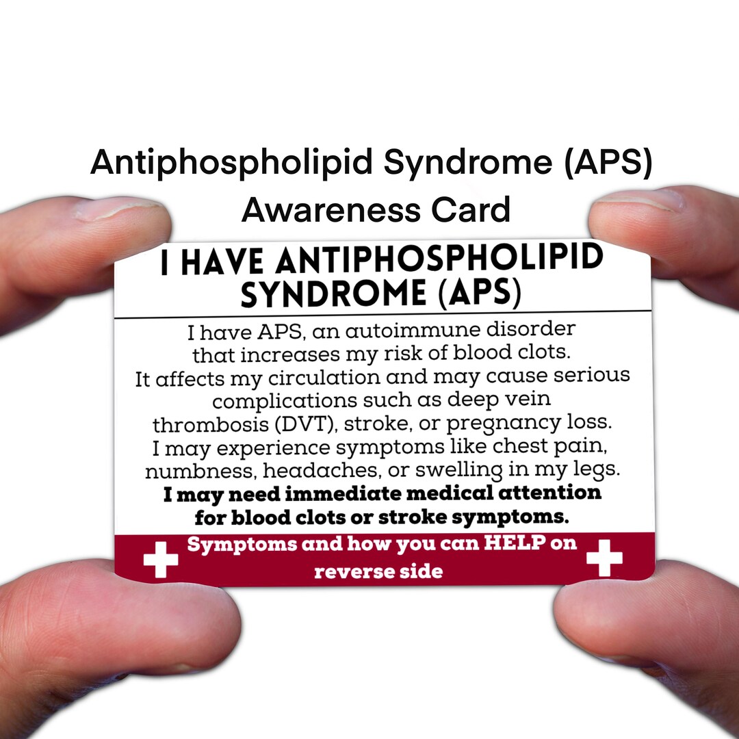 APS Medical ID Card, Antiphospholipid Syndrome Metal Wallet Alert ...
