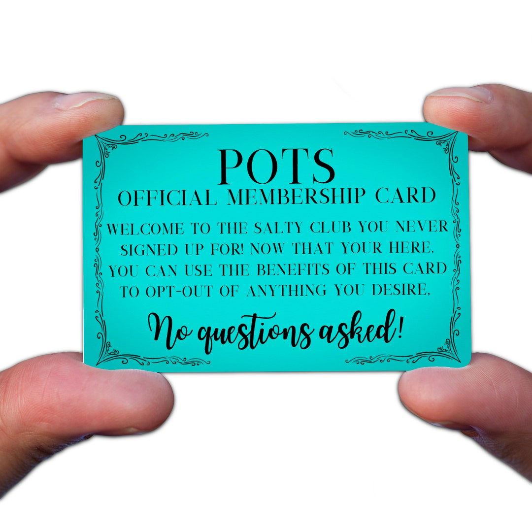 POTS Official Membership ID Card for Wallet, Postural Orthostatic ...