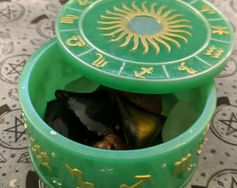 Mini Metallic Copper Castor and Pollux Gemini Astrology Trinket Box - Etsy