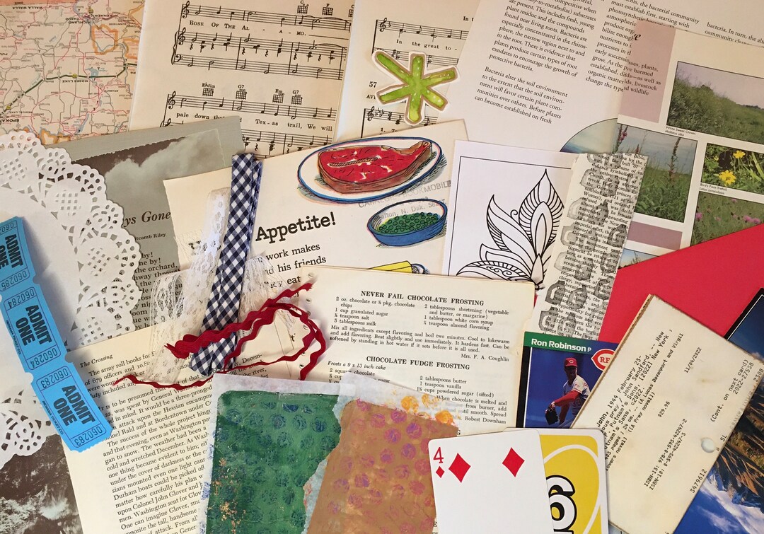 Collage Fodder, Ephemera, Scrapbook, Junk Journaling, Assorted Papers ...