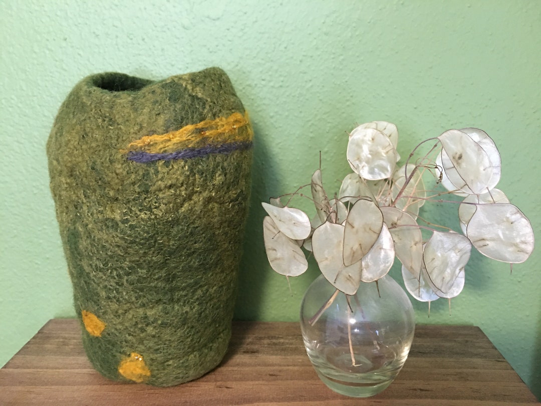 Monarch Chrysalis Inspired Wool Vessel, Vase, Monarch, Chrysalis ...