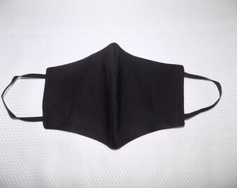 100% Premium Cotton 3 Layers Solid Black Face Mask Custom - Etsy