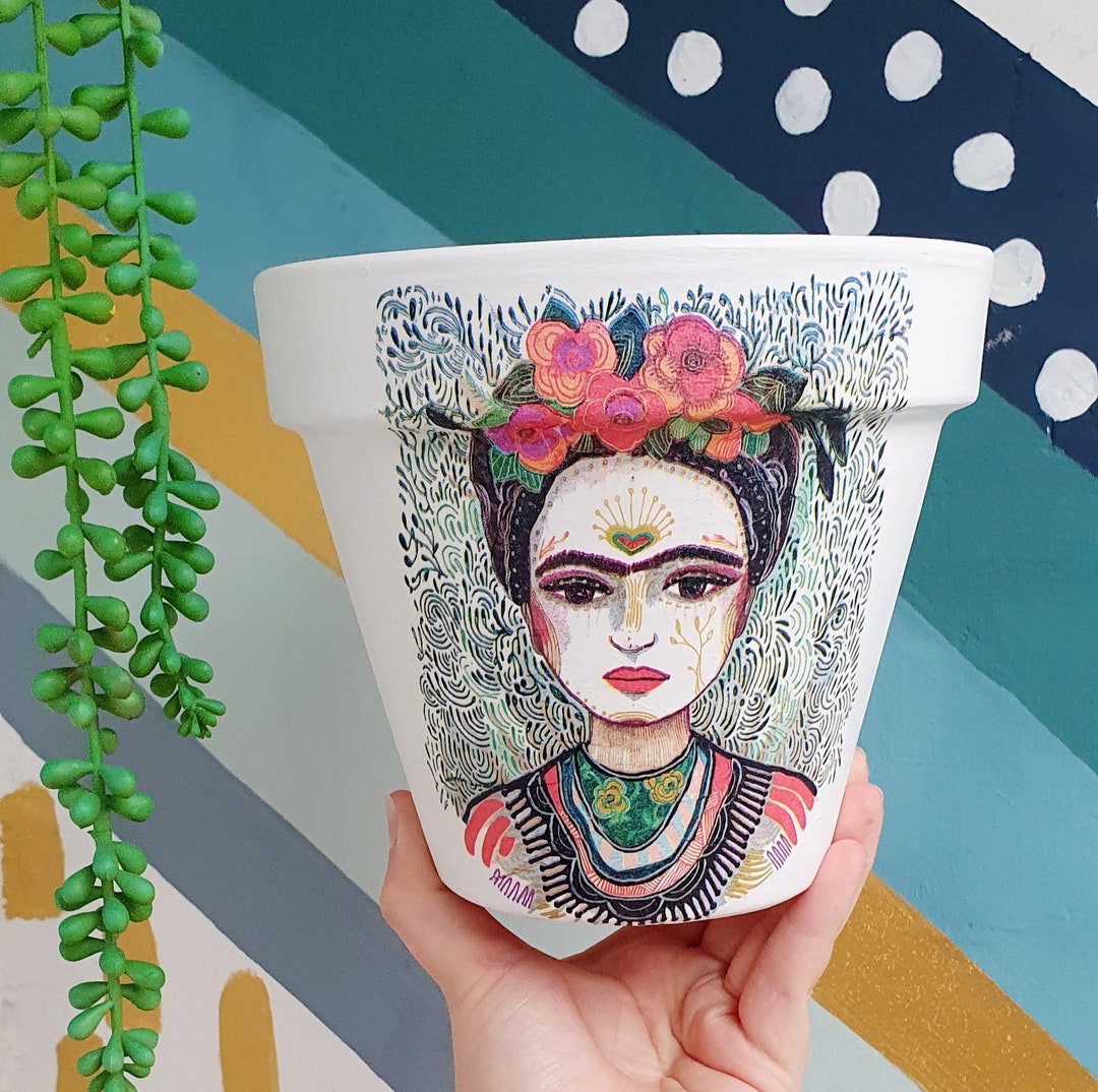 Frida Kahlo Decoupaged Teracotta Plant Pot for Home and Garden - Etsy