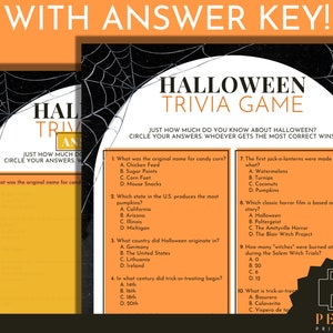 HALLOWEEN Trivia Game | Printable Game, Halloween Party, Game Night ...