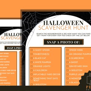 HALLOWEEN Scavenger Hunt Printable Game, Halloween Party, Game Night ...