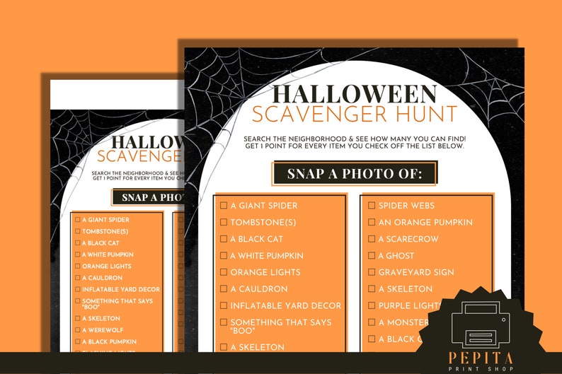 HALLOWEEN Scavenger Hunt | Printable Game, Halloween Party, Game Night ...
