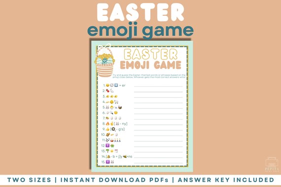 EASTER Emoji Printable Game Easter Party Games Family Party | Etsy