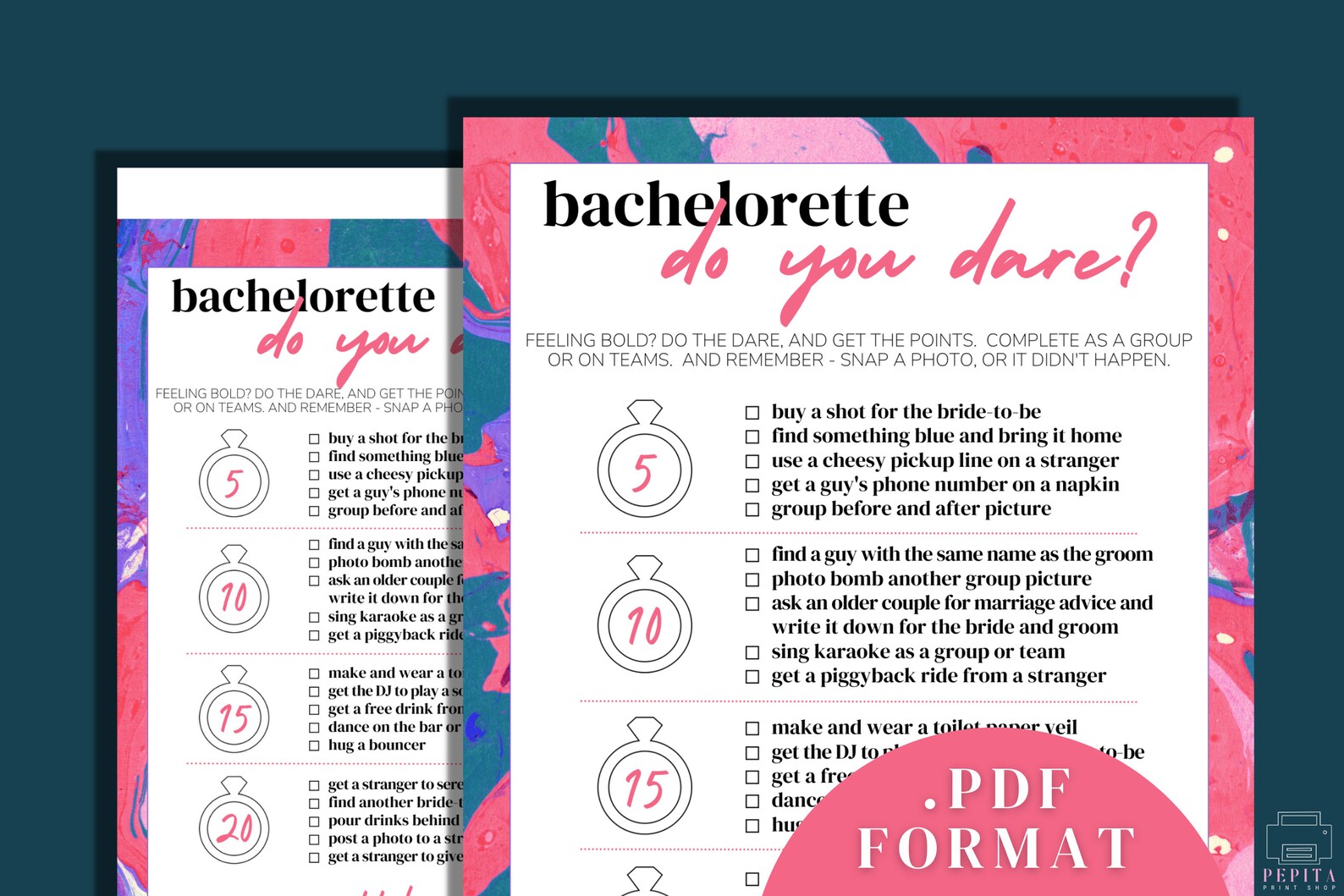 BACHELORETTE PARTY Do You Dare | Bachelorette Printables, Hen Party ...