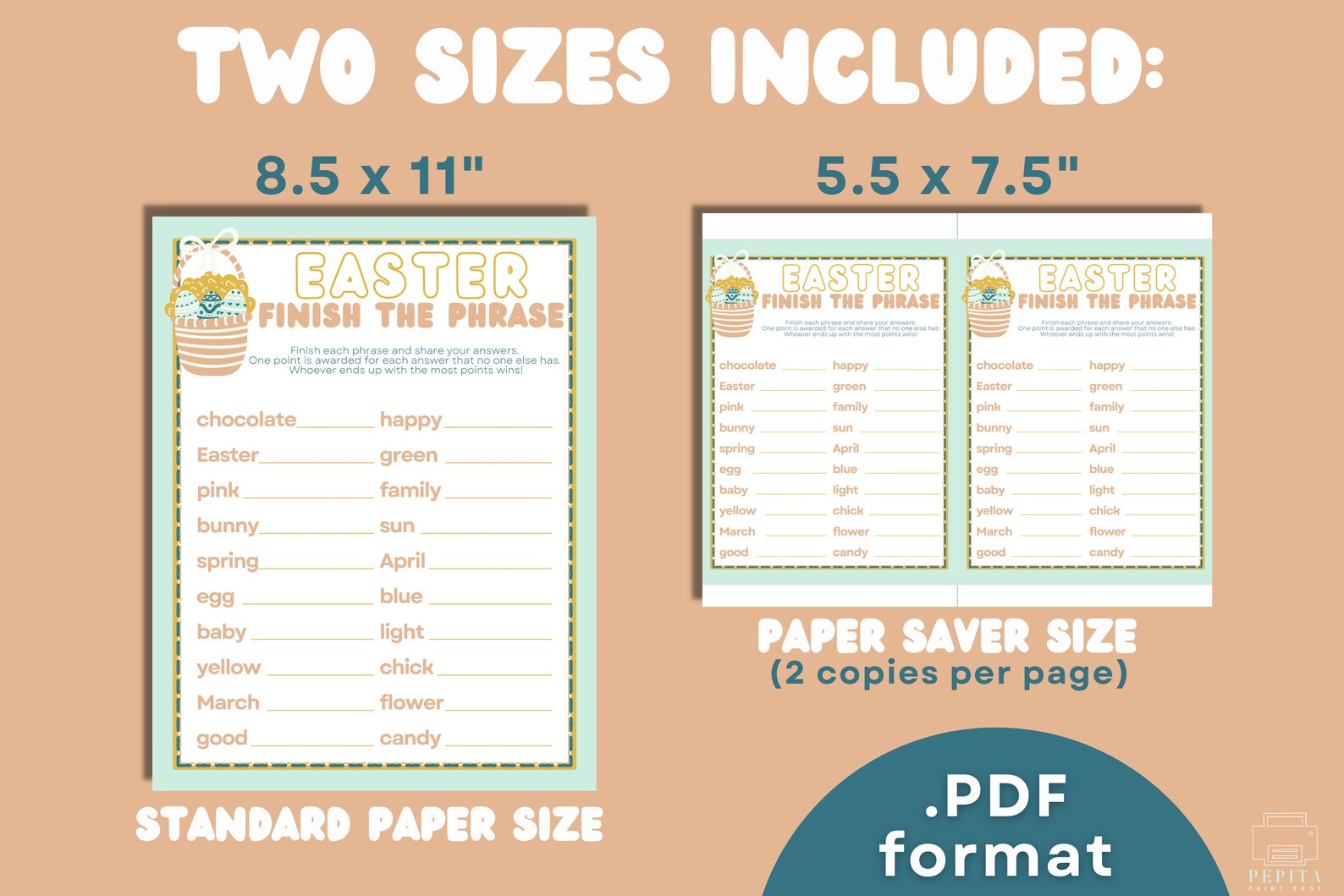 EASTER Finish the Phrase Printable Game | Easter Party Games, Family ...