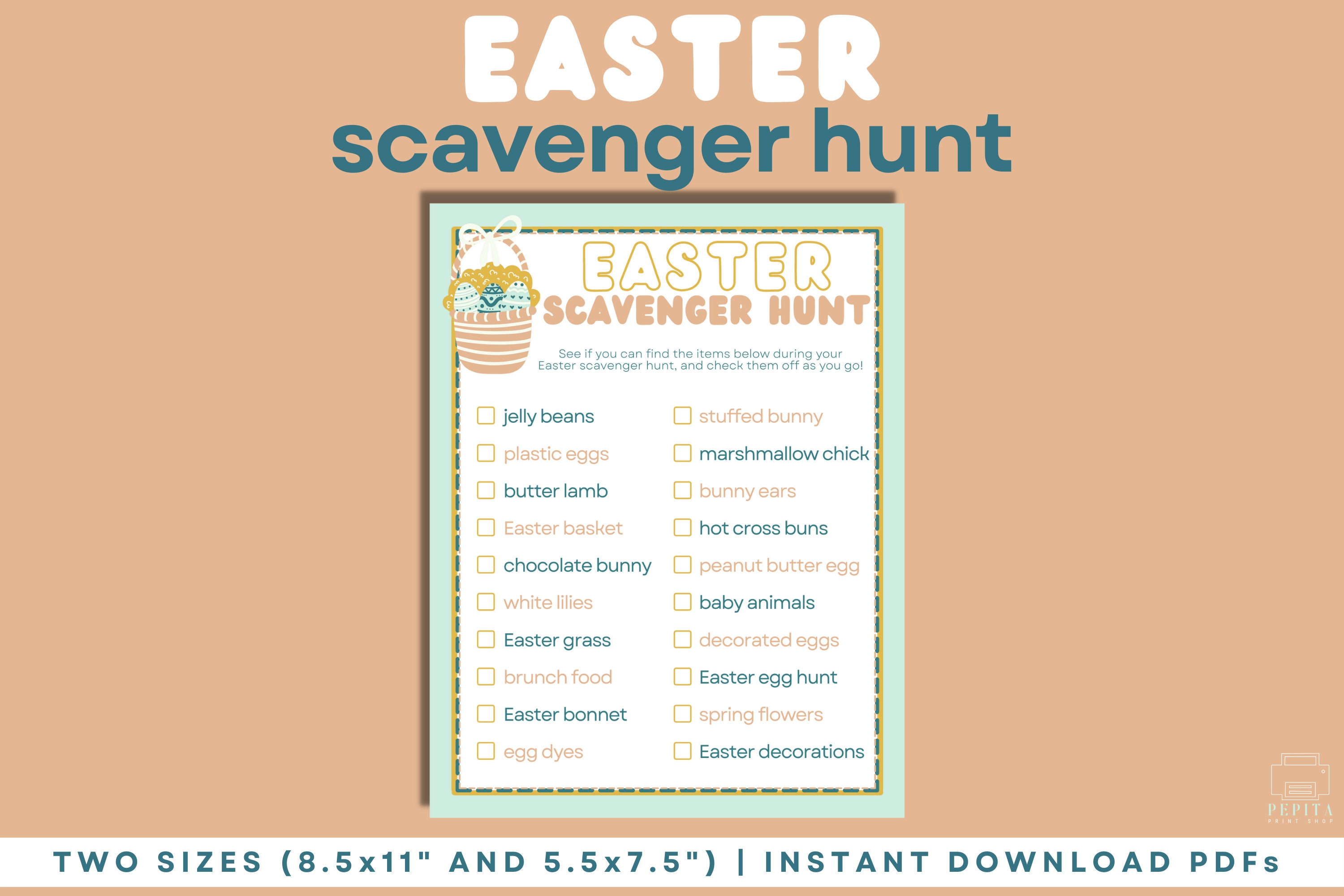 EASTER Scavenger Hunt Printable Game | Easter Party Games, Family Party ...