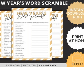 New Year's Word Scramble Game - Printable - Etsy
