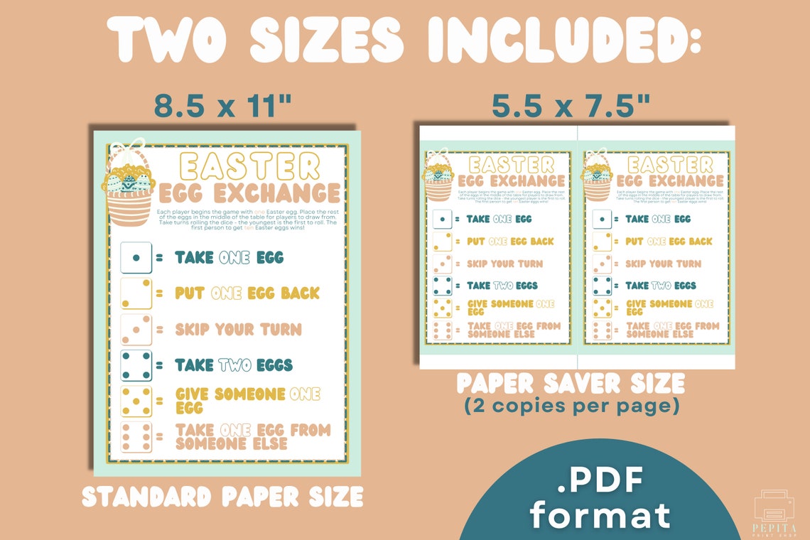EASTER Egg Exchange Printable Game Easter Party Games - Etsy